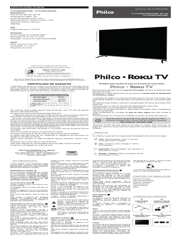 Manual TV Ptv58g7ur2csbl - 099583015 | PDF | Tecnología digital ...