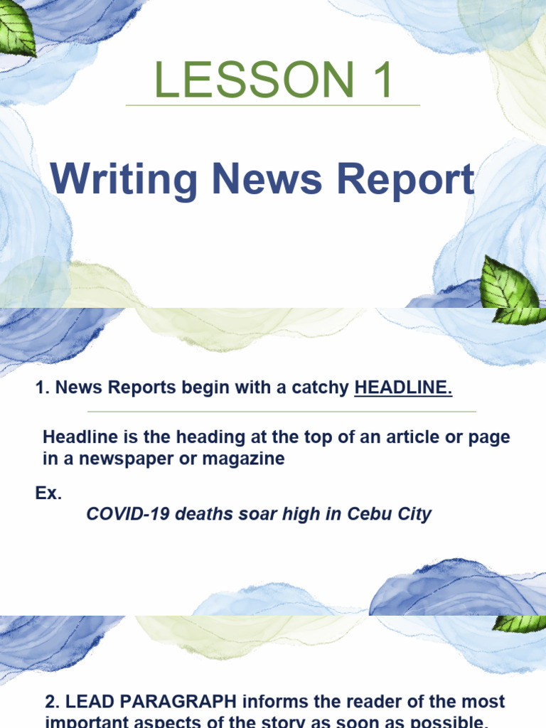 Writing A News Report | PDF