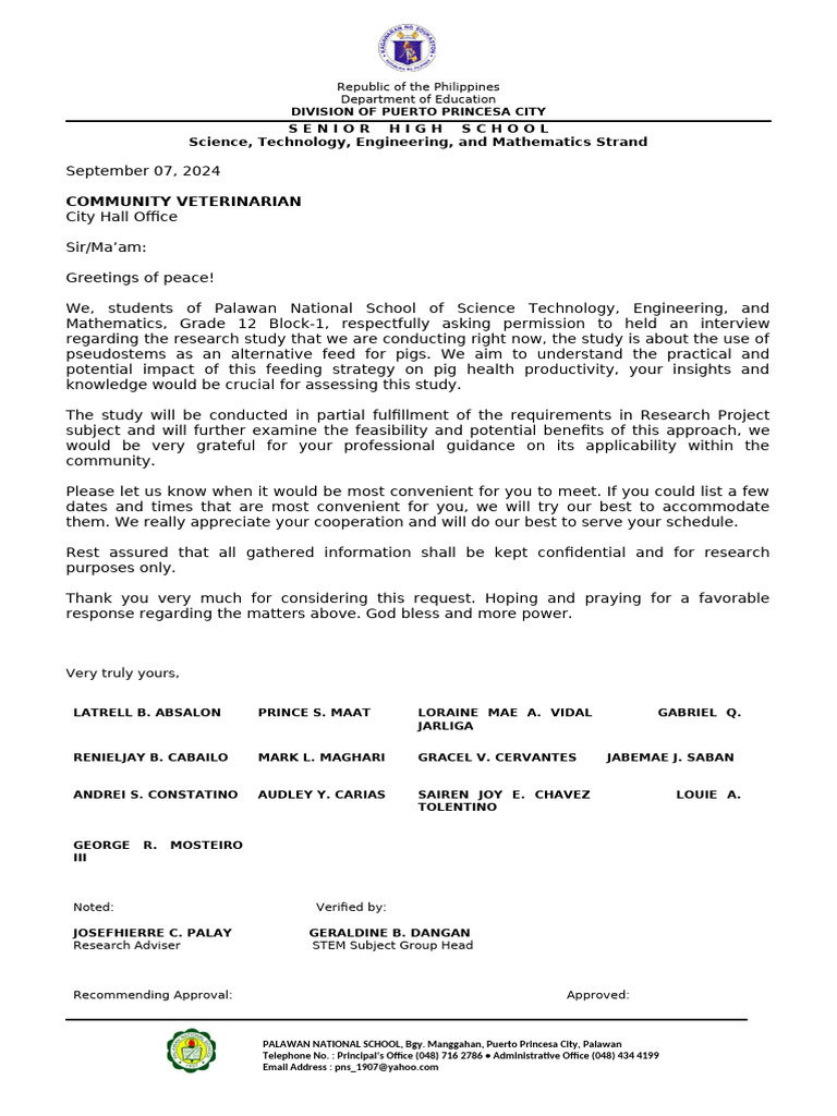 Letter For Community Vet | PDF