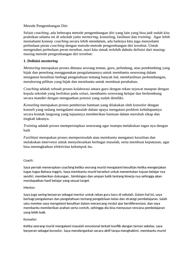 Metode Pengembangan Diri Pdf