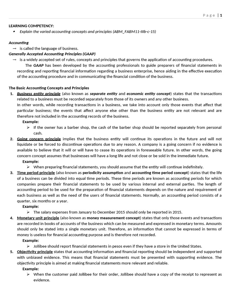 2a - Basic Accounting Concepts and Principles | PDF