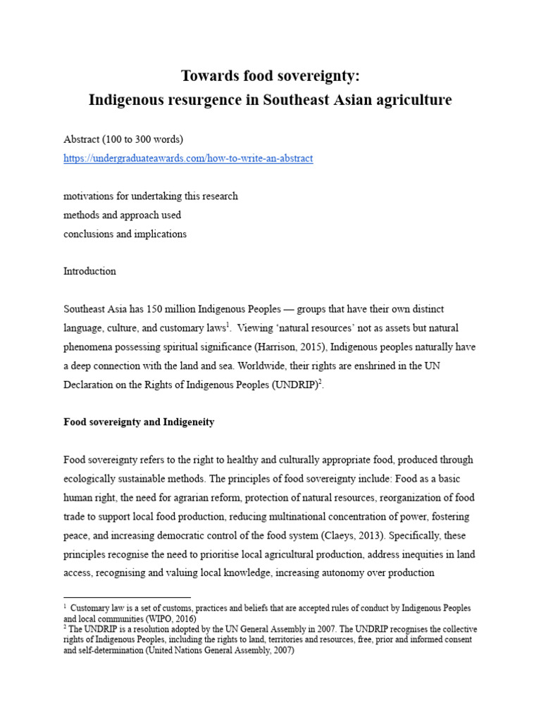 (Final Paper) Towards Food Sovereignty - Indigenous Resurgence in ...
