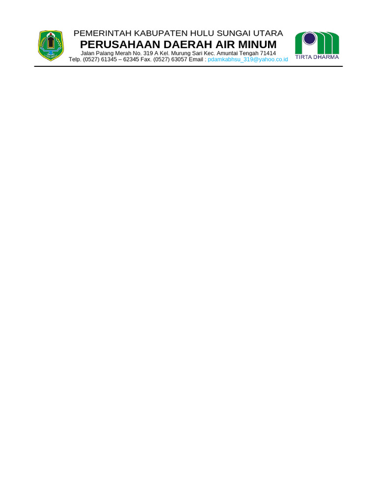 Contoh Kop Surat Pdam | PDF
