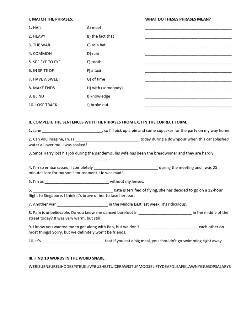 Collocations Practice Exercises | PDF