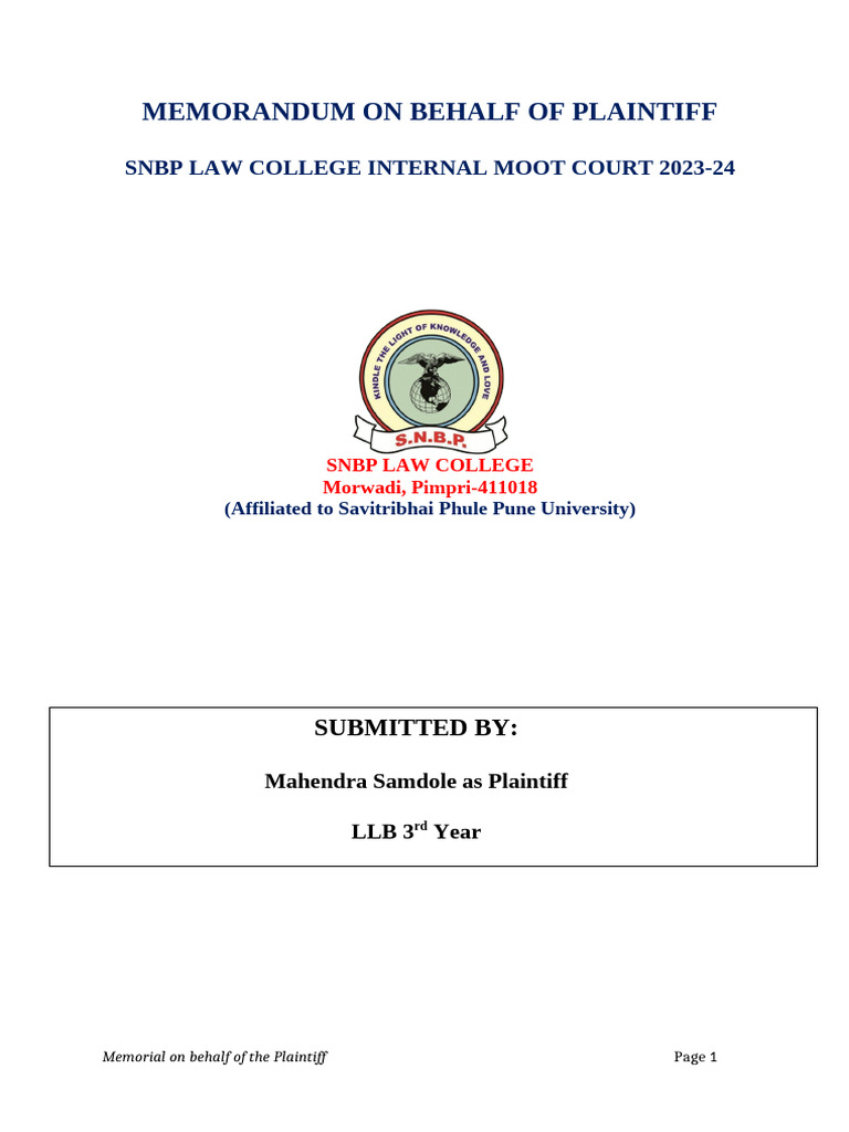 Respondent Memorial | PDF