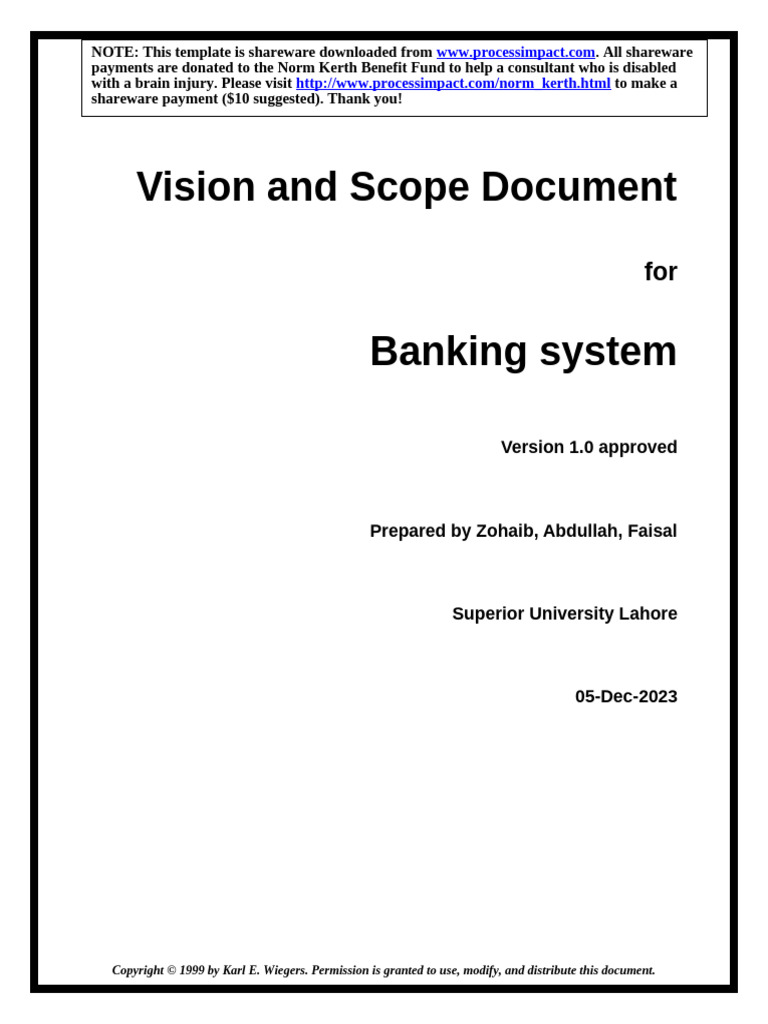 Vision and Scope | PDF