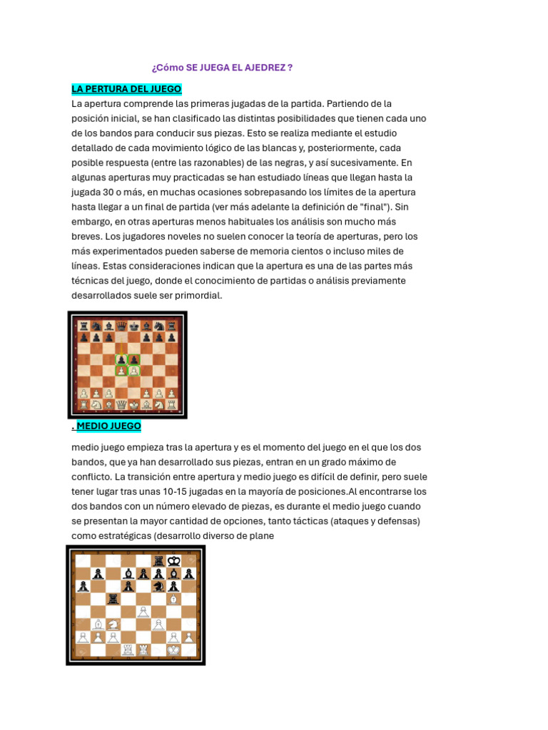 Como Se Juega El Ajedrez | PDF | Estrategia de ajedrez | Ajedrez