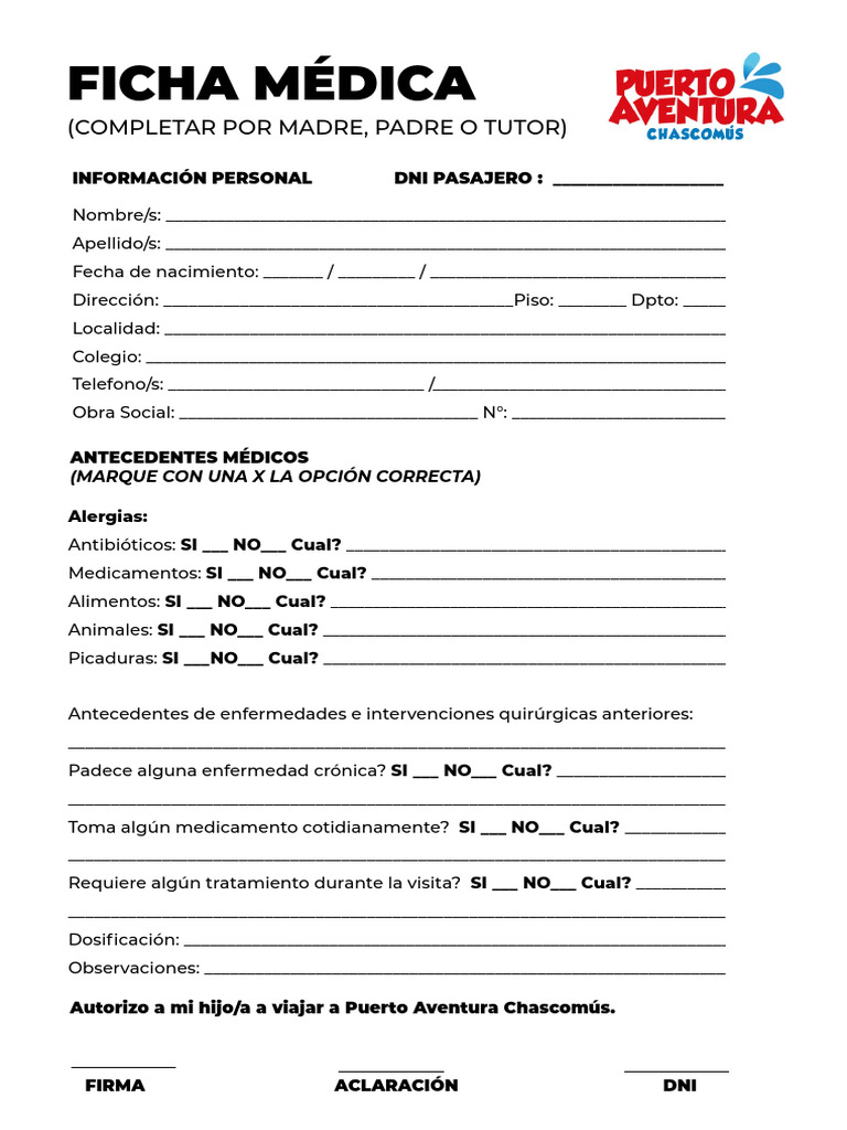 Ficha Medica 2023 | PDF