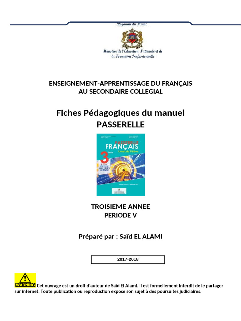 Fiches Passerelle Période 5 | PDF