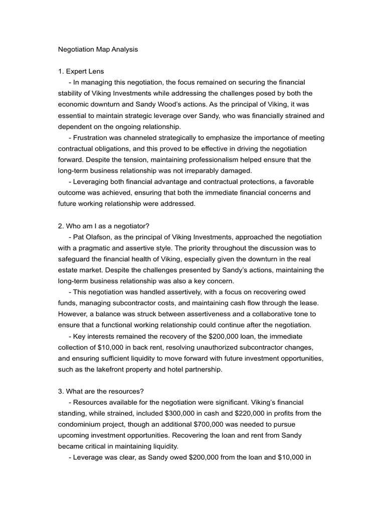 Negotiation Map Analysis | PDF