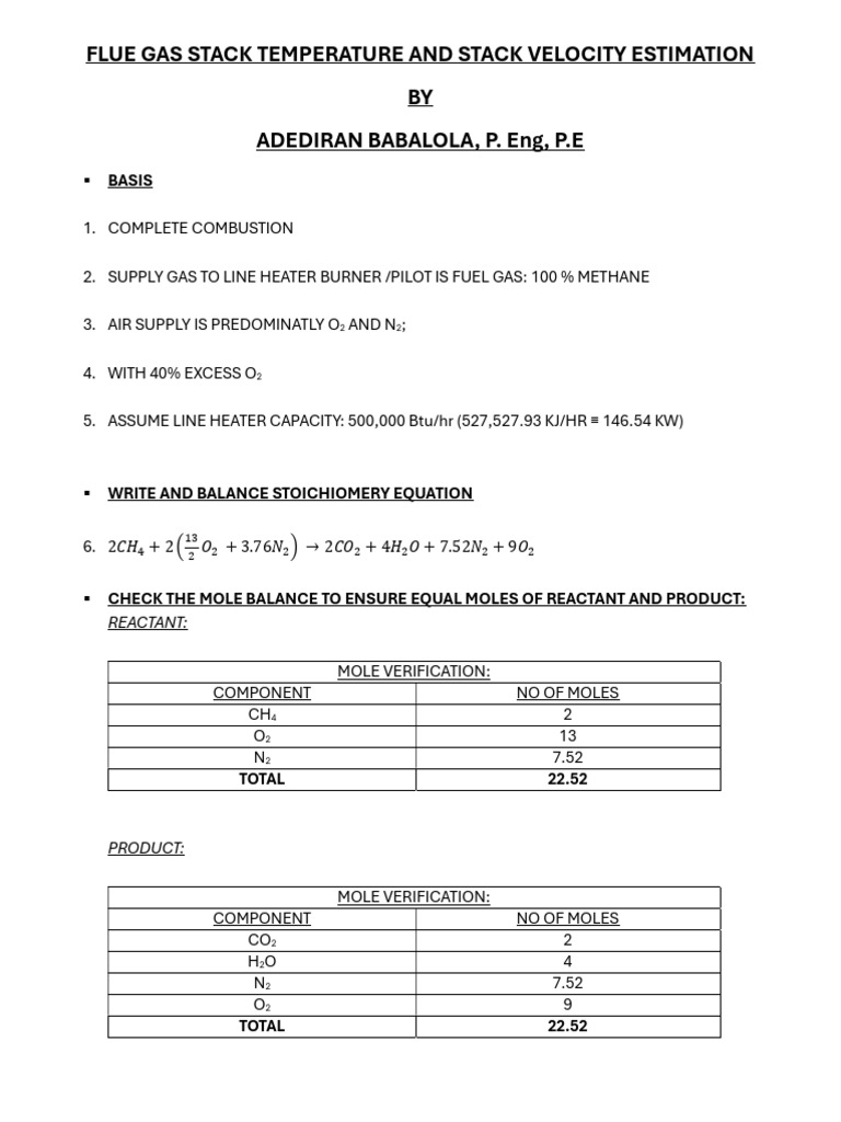 Stack Temp and Stack Vel Estimation | PDF | Heat Transfer | Methane