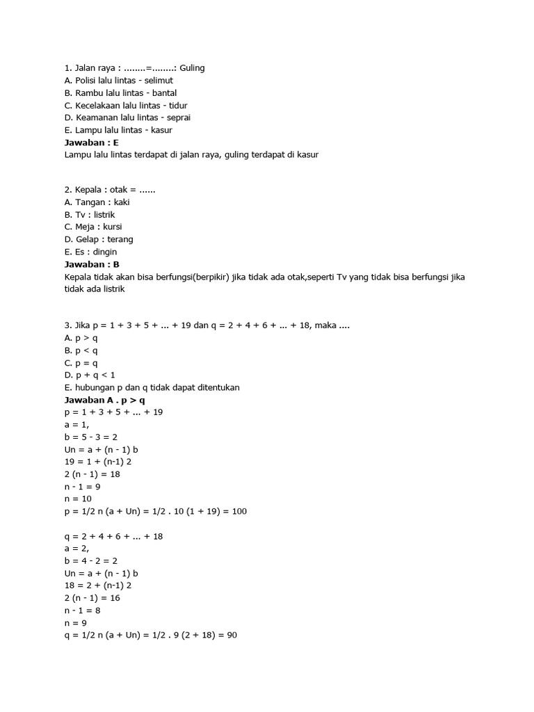 Pembahasan Latihan TIU 02 | PDF