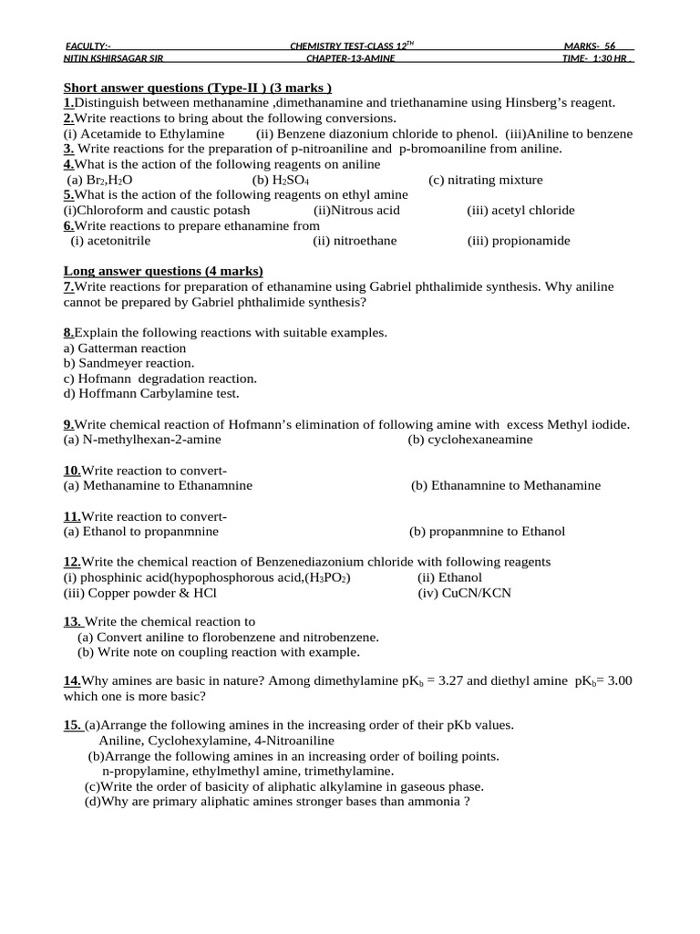 AMINE TEST- (2) | PDF