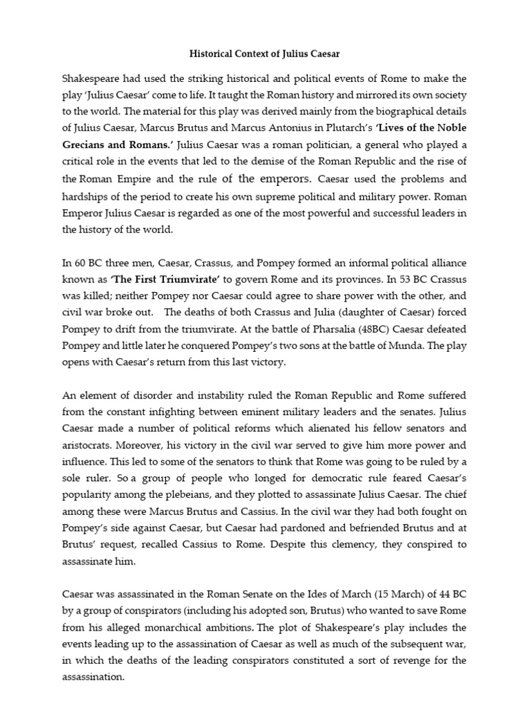 Kami Export - Historical Context of Julius Caesar | PDF