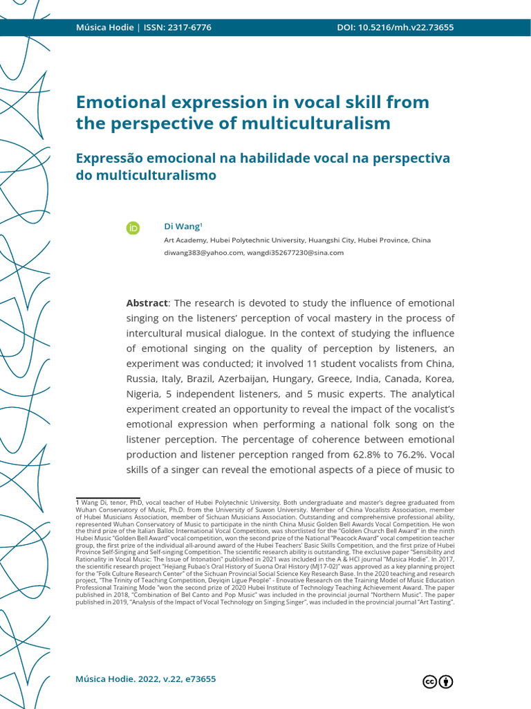 Emotional Expression in Vocal Skill From | PDF