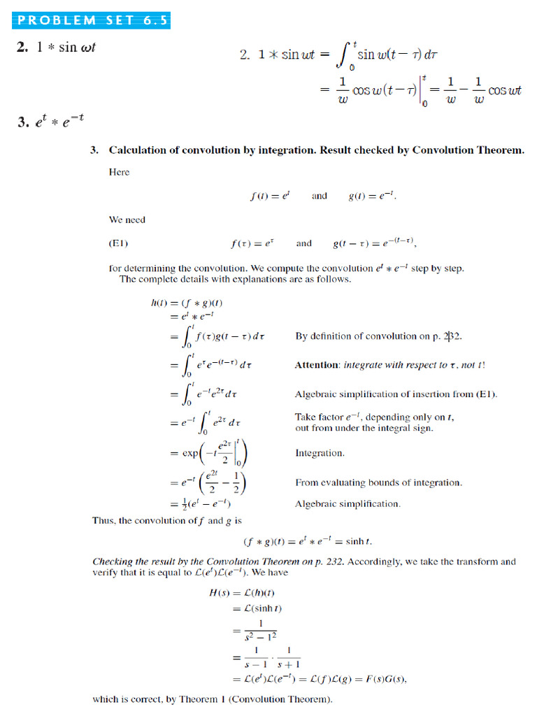 Example - 6 - 5 - Convolution. Integral Equations | PDF