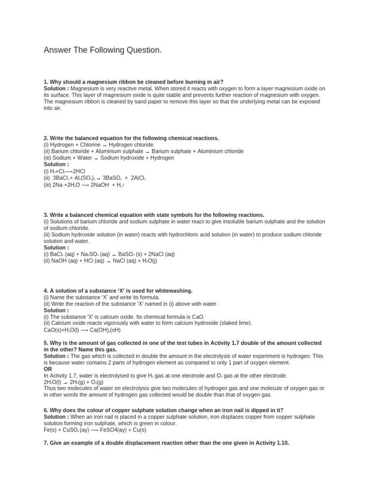 Answer the Following Question | PDF