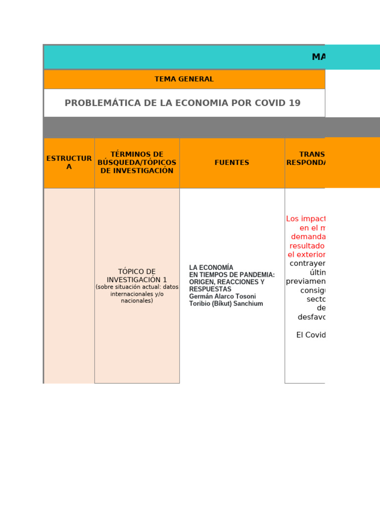 Matriz 1 Avance | PDF