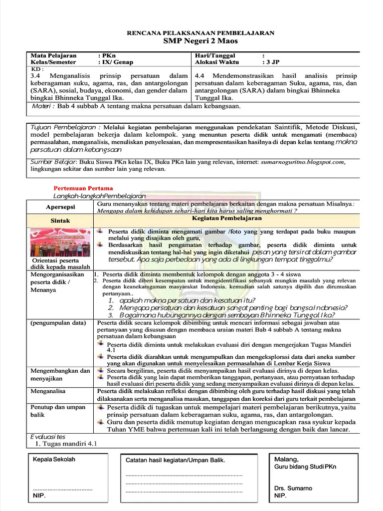 PDF RPP Bab 4 Kls 9 Compress | PDF