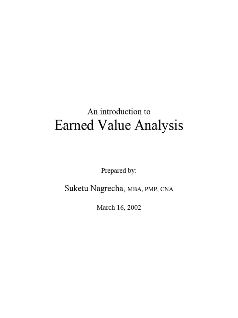 Earned Value Analysis | PDF