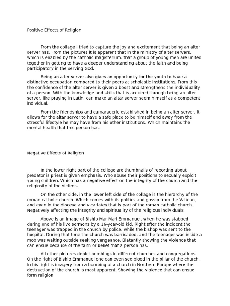 Positive Effects of Religion | PDF