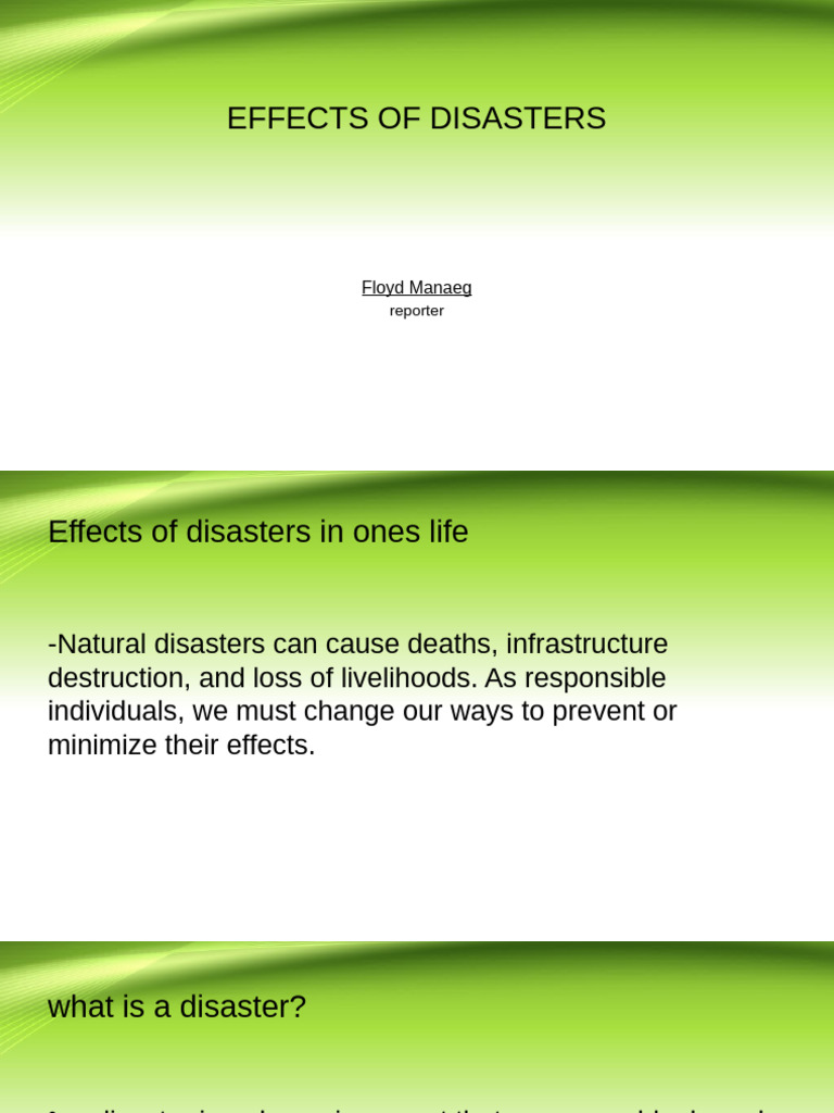 Effects of Disasters | PDF