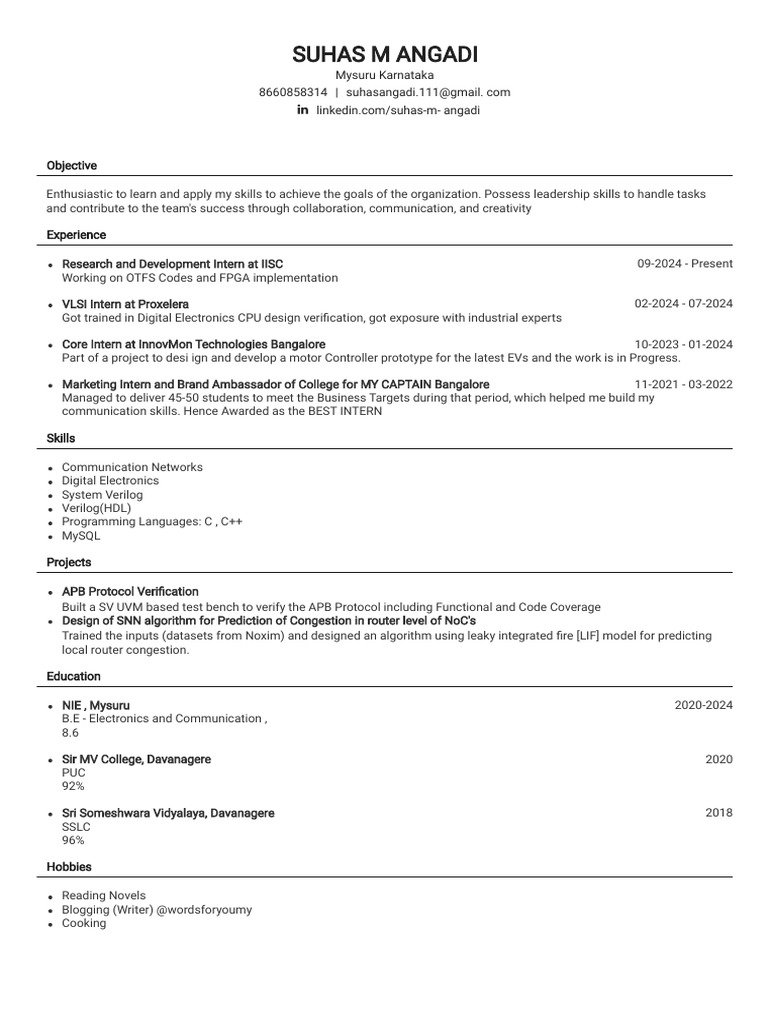 Suhas Resume | PDF