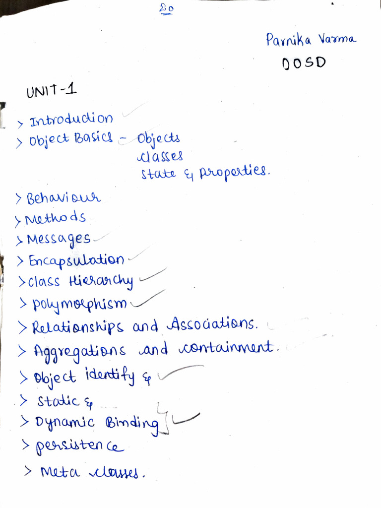 Oosd Unit 1 Pari Pdf