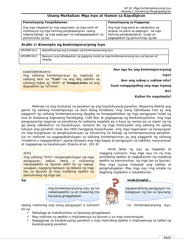 Ap10 Module Quarter 1 Complete | PDF