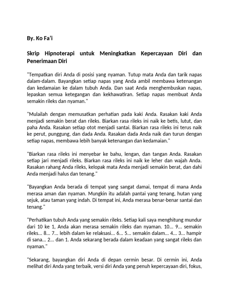 Penerimaan Diri by Ko Fai | PDF