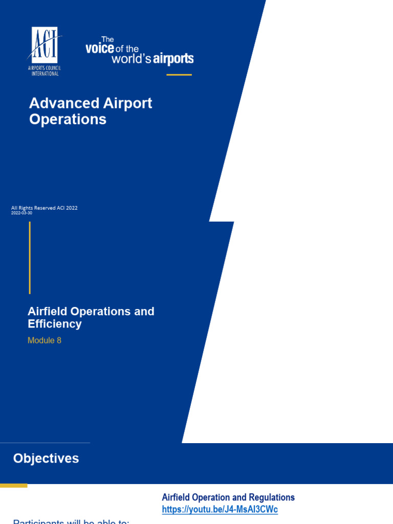 AAO - VC - Module 8 Airfield Operations and Efficiency - 2022 | PDF