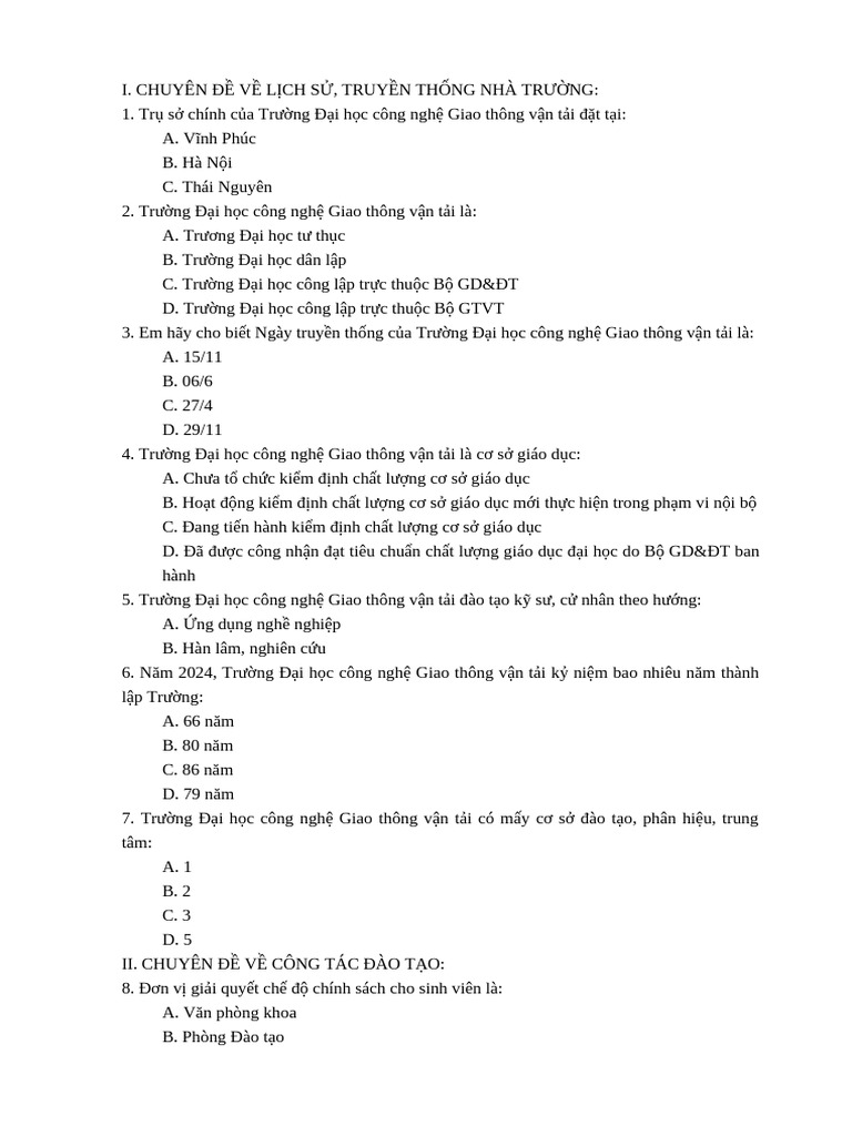 BỘ CÂU HỎI THI TUẦN SHCD - 2024 - SV | PDF