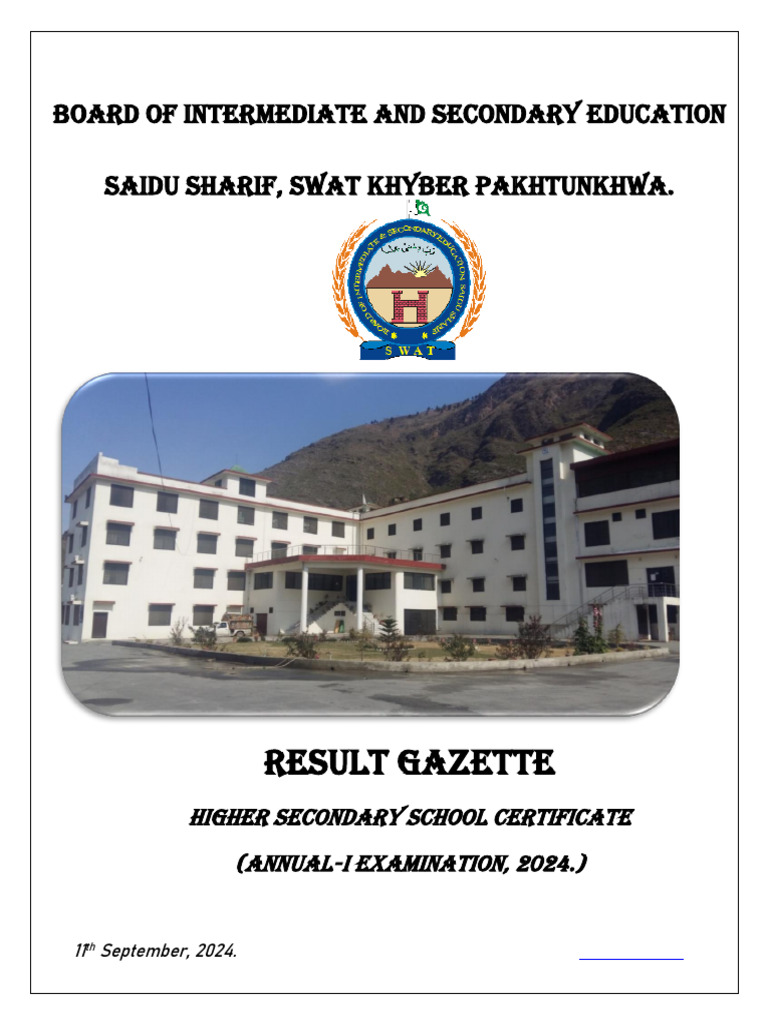 Bise Swat HSSC I 2024 | PDF