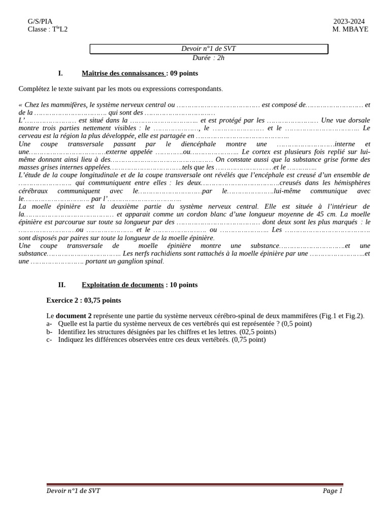 Copie de Dev1 - Tle S2 - 2024 | PDF