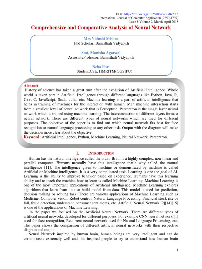 Comprehensive and Comparative Analysis o | PDF