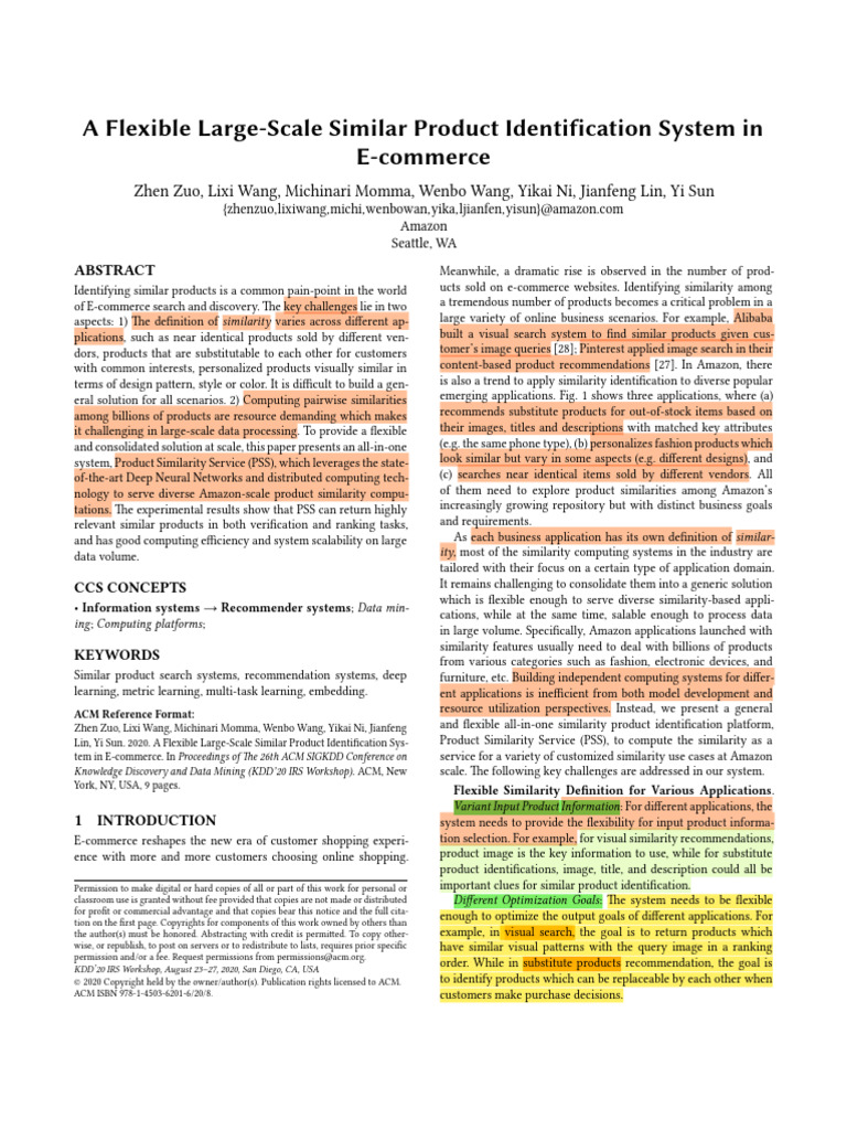 Amazon Similar Product Identification | PDF