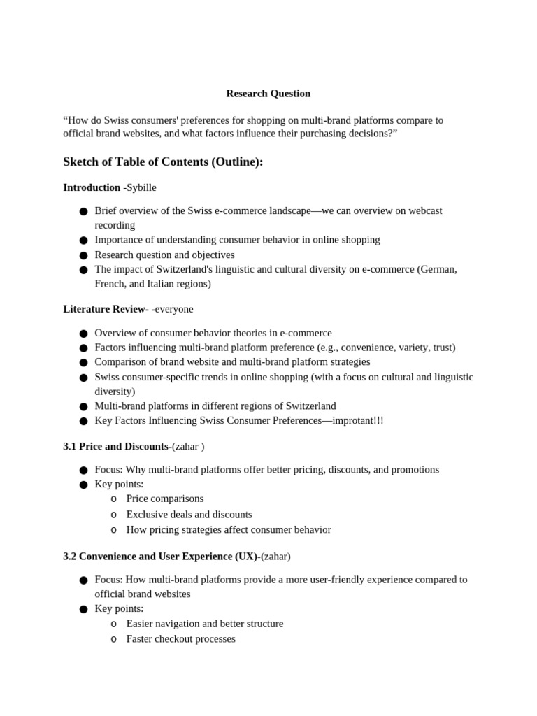 BUS 385 Outline - Research Question | PDF