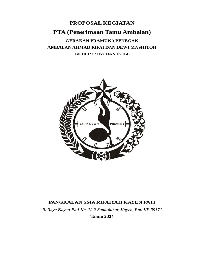 PROPOSAL PTA SMA Rifaiyah Kayen Pati 2024 | PDF | Outdoor Recreation ...