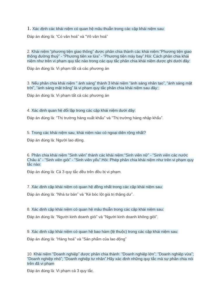 (123doc) - Dap-An-Trac-Nghiem-Logic-Hoc-Dai-Cuong-En08 | PDF