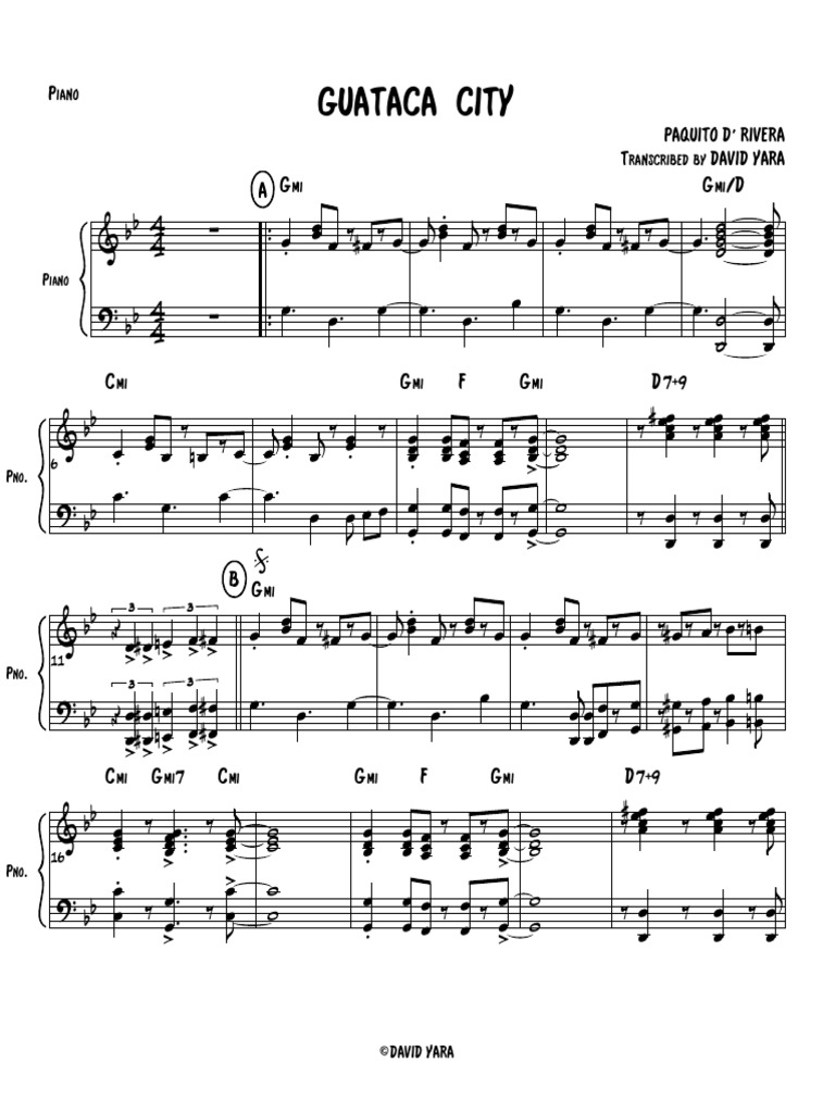 GUATACA CITY SCORE - Piano | PDF