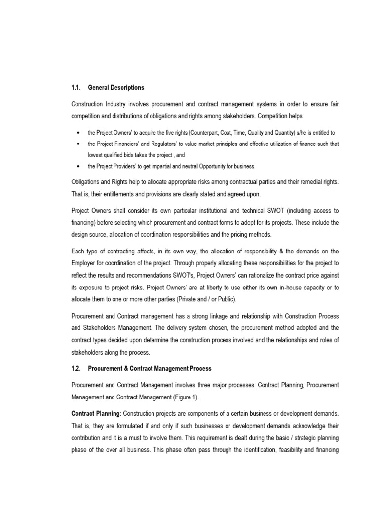 Procurement & Contract Management Lecture-1 | PDF