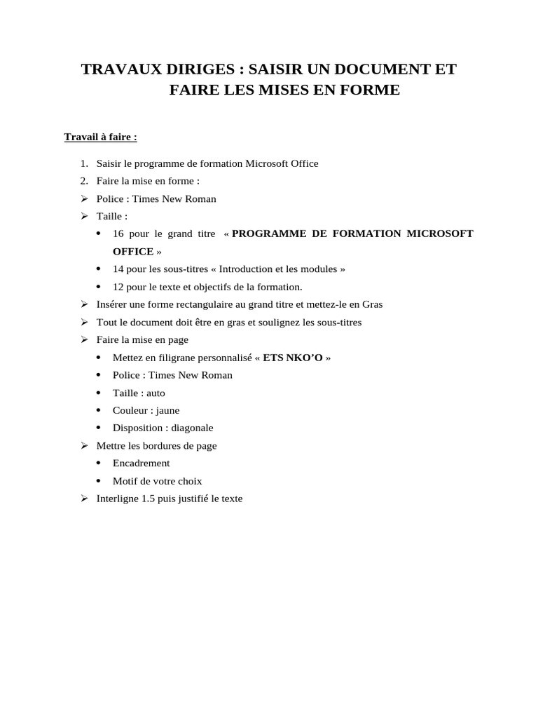 Travaux Diriges | PDF