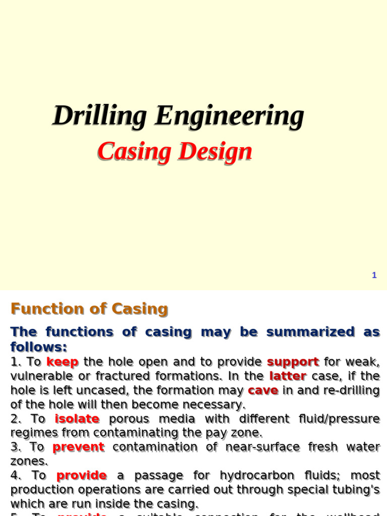 Casing Design and Cementing in Drilling | PDF | Casing (Borehole ...