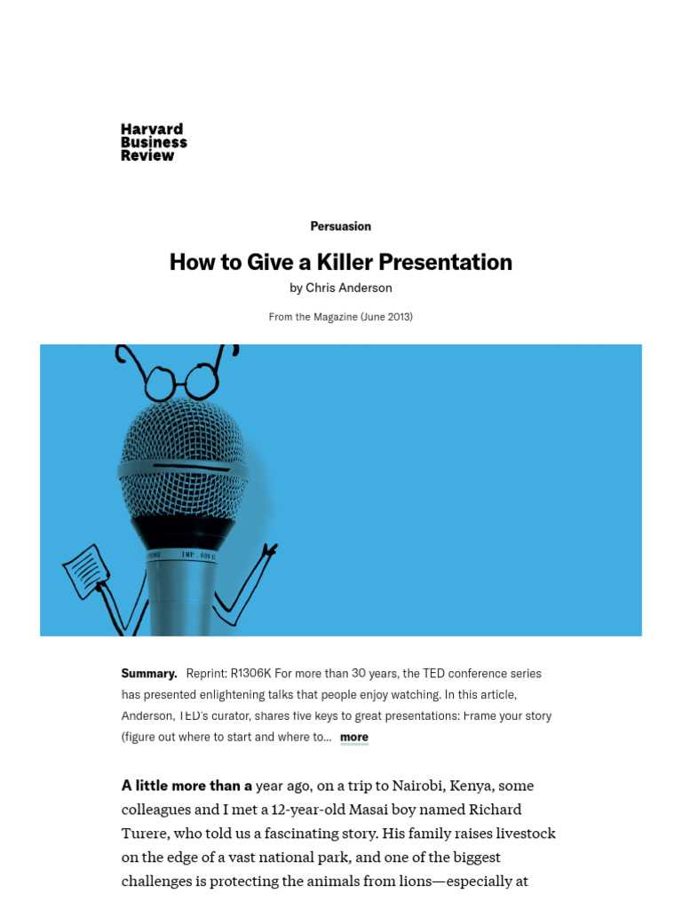 How To Give A Killer Presentation | PDF