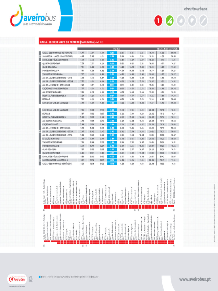 Aveiro Bus Paragem - Horario Linha 297x297 l1 1808 | PDF