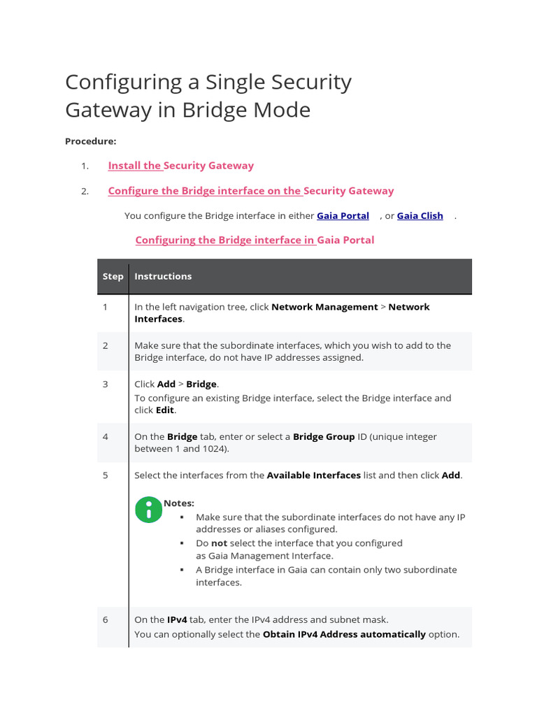 Configuring A Bridge Mode | PDF