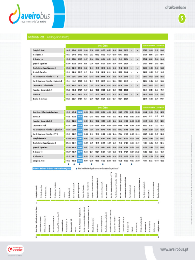 Aveiro Bus Site Horario Linha 297x297 l5 2024 04 0208 | PDF
