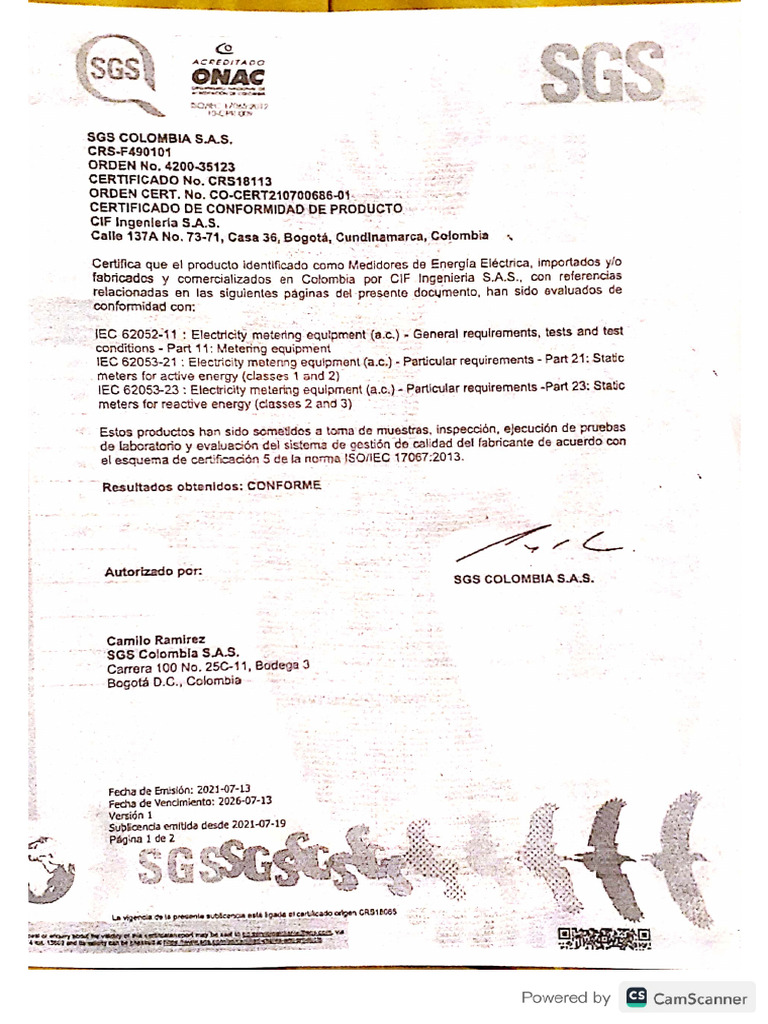 Certificado Max Meter | PDF
