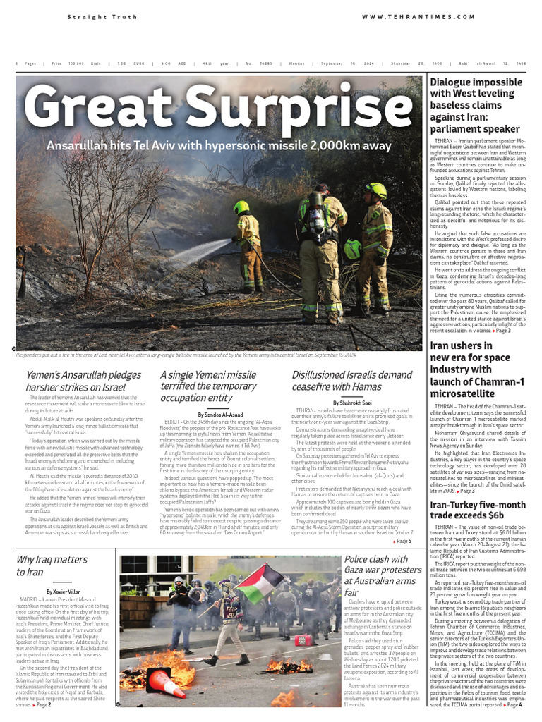 IRAN - Tehran Times 16 Sep 2024 | PDF
