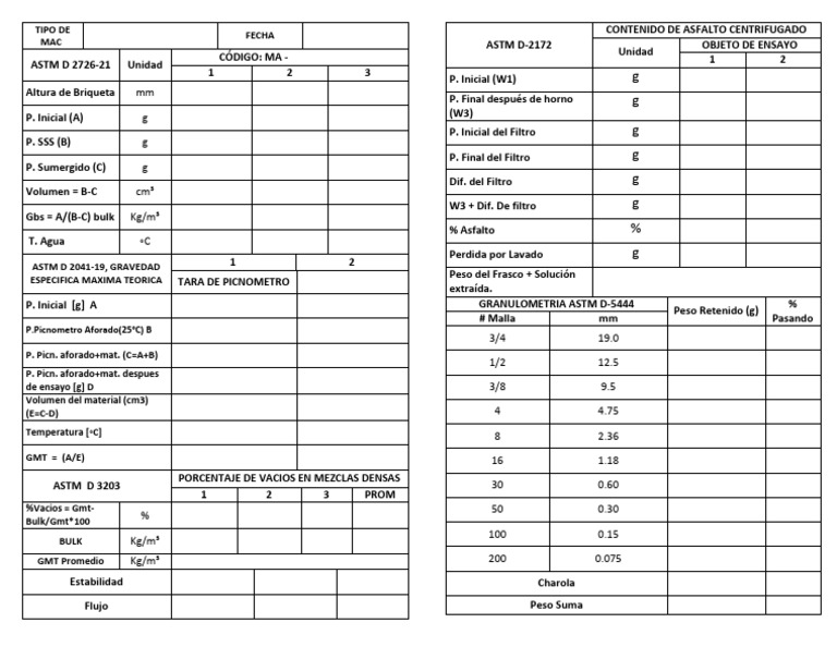 Machote Completo para Marshall Diario | PDF